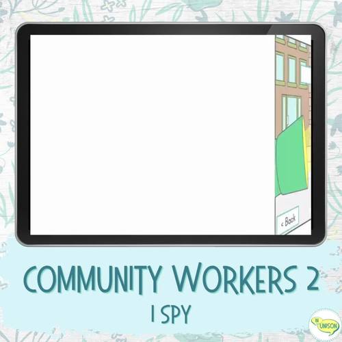 Flashlight Search I Spy Community Helpers Vocabulary Boom Cards™ Set 2