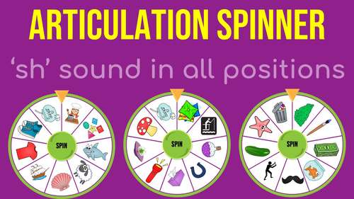 No Print SH Sound Articulation Spinners for Digital Use on iPad or ...