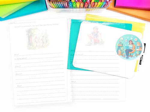 Stretch a Sentence Worksheets with pictures (no prep) by ABA talks store