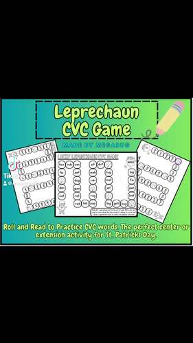 Leprechaun CVC Game- Short Vowel Games for St. Patrick's Day | Kindergarten