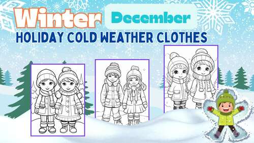 Winter December Holiday Cold Weather Clothes Children's Coloring pages ...