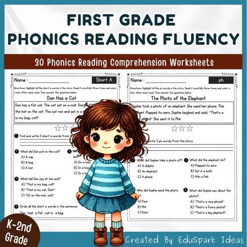 1st Grade Phonics Reading Passages with Questions | Fluency & Comprehension