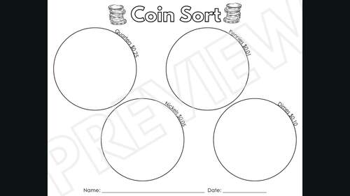 Coin Sorting Activity - U.S. Money by KatieBeee | TPT