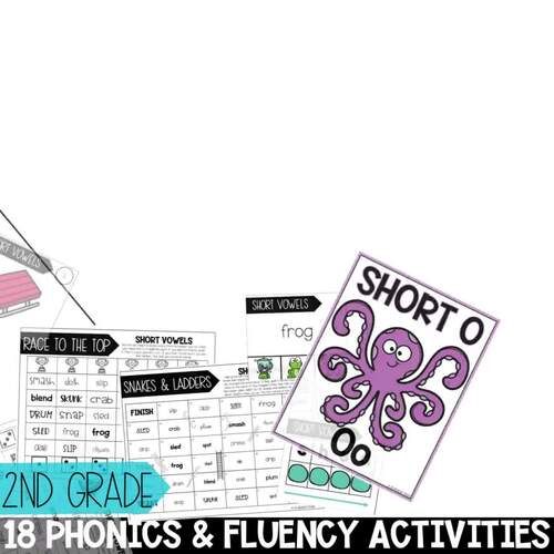 Short Vowel Review Worksheets, Activities & Games 2nd Grade Phonics or ...