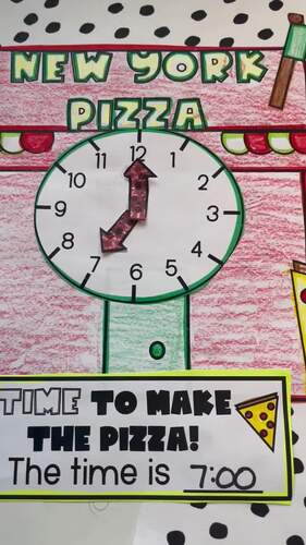 Telling Time Pizza Clock Craft by The Teaching Diva Corner | TPT