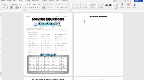 8th Grade Math Winter Fun Worksheet Review Activity: BINGO Multi-step ...