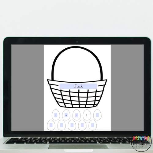 Editable Name Craft Easter Egg Basket by Kreative in Kinder | TpT