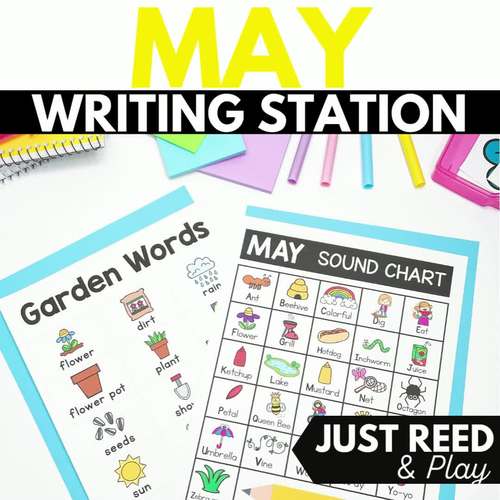 MAY Spring Writing Center Activities for Preschool Pre-K and Kindergarten