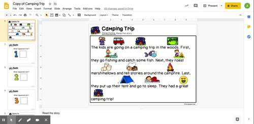Digital FALL Sequencing and Story Retelling for Google Slides™ | Special Ed