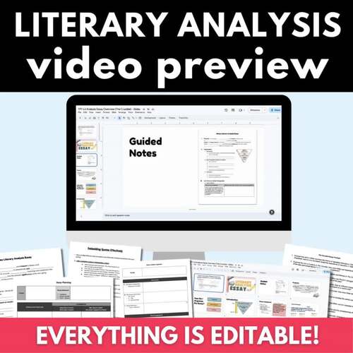 Literary Analysis Essay, The Crucible, Guided Notes, Slides, Graphic ...