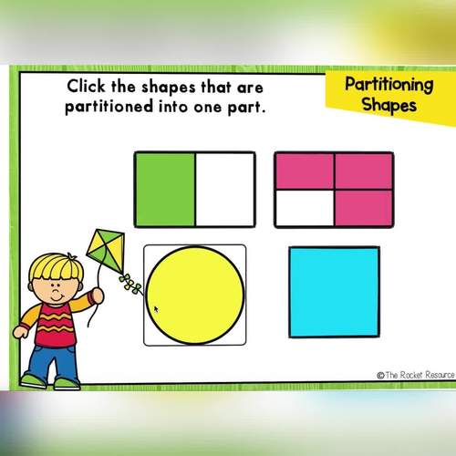 Spring Partition Circles and Rectangles BOOM™ Cards 2.G.3 | TPT