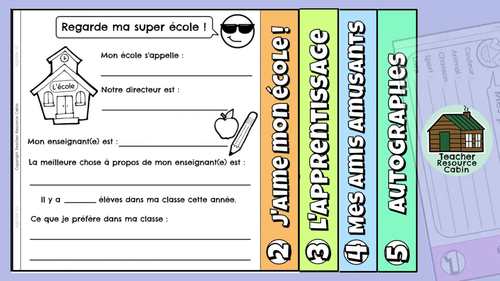Projet d'annuaire de fin d'année | French Yearbook Activity (Grade 1-3)