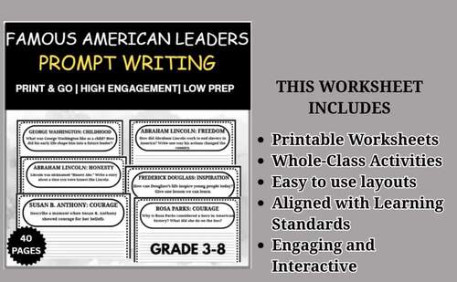 Famous American Leaders Writing Prompts | 40 Engaging Questions for ...