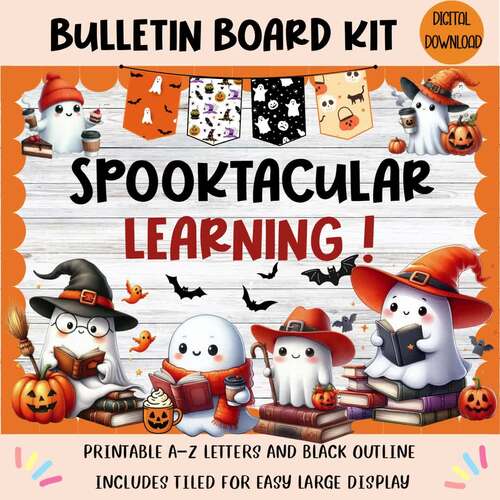 Halloween Bulletin Board | Spooky Ghost Classroom Decoration Printable Set