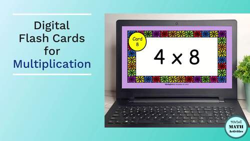 Digital Multiply by 4 Flash Cards for Multiplication Fact Fluency