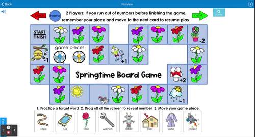 Boom™ Cards Springtime Board Game Digital Articulation for R & R Blends