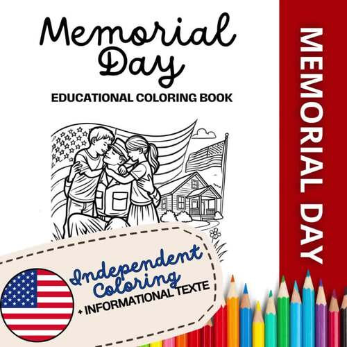 Memorial Day Craft | Patriotic Coloring & Reading Book for Kids (K–3)