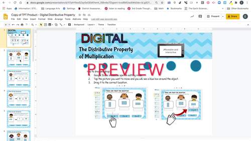 Digital Distributive Property of Multiplication for Google Classroom™