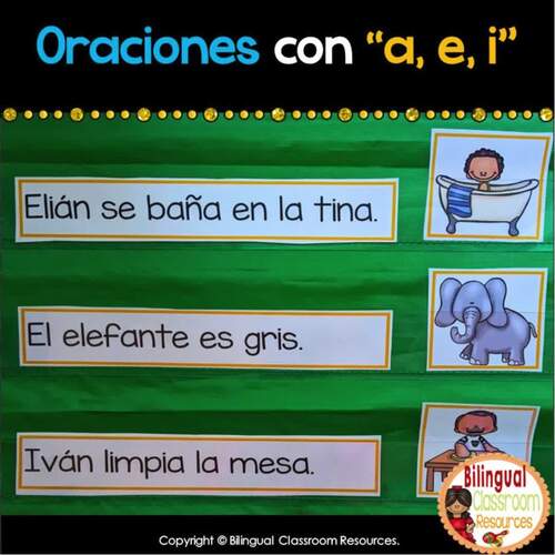 Sentence-To-Picture Match in Spanish with Syllables -a,e,i-Oraciones ...