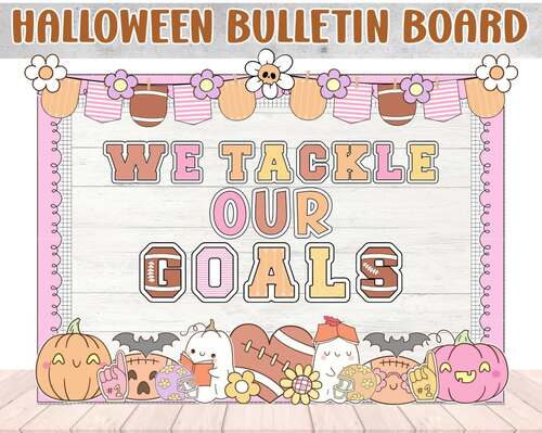 Halloween Bulletin Board Kit | Football October Door Decor | Ghosts ...
