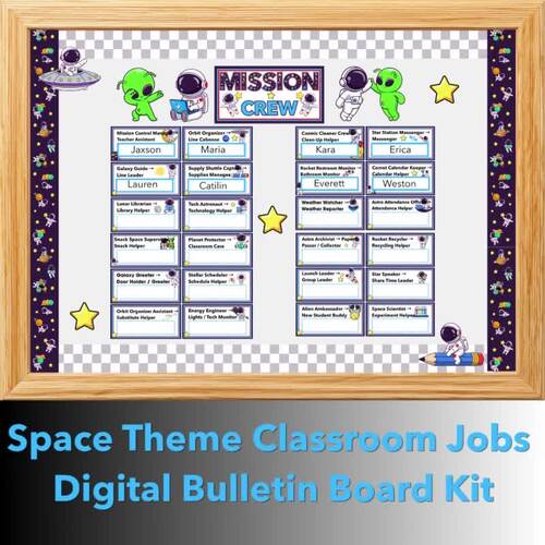 Space Theme Classroom Jobs Bulletin Board Kit by Bulletin Board Studio