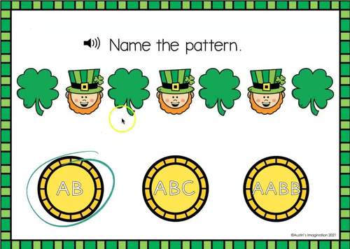St. Patrick's Day Patterns Boom Cards™ - AB AABB ABC Patterns | TPT