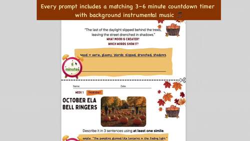 Grade 9-10 ELA Bell Ringers Morning Work Includes Answer Key ...