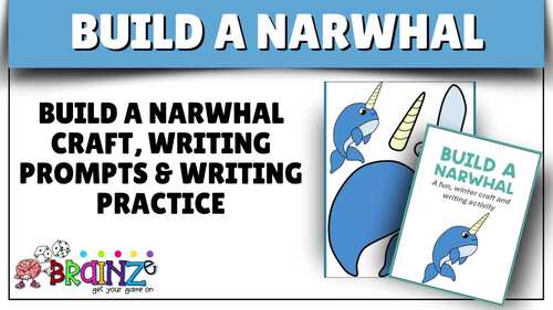 Build a Narwhal Craft | Winter Arctic Animal Cut & Paste + Writing ...