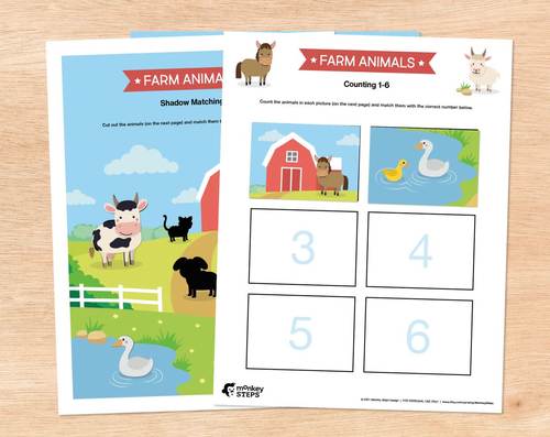 Farm Animals themed Activity Pack for Toddlers & Preschoolers, Fun Home ...
