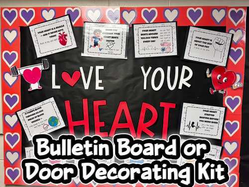 Valentine’s “Love Your Heart” Bulletin Board Kit | Heart Health Month ...