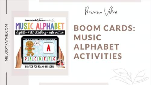 Music Alphabet BOOM Cards™ - Christmas Piano Activities to Review ABCDEFG