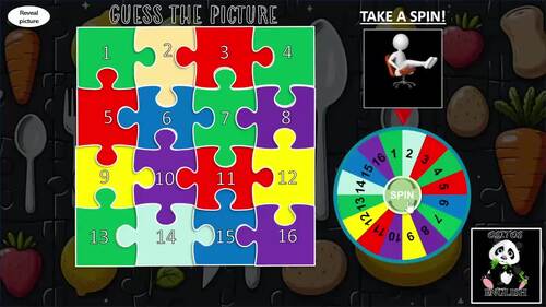 Food Unit 6 and 6B: Picture Reveal Game by Ositos English | TPT