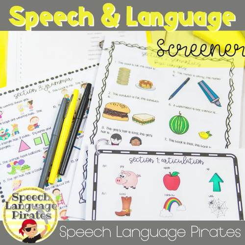 Speech Language Screener No Prep Articulation Vocabulary Grammar Back ...