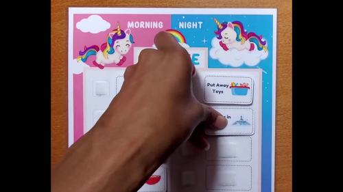 Visual Schedule, Unicorn, Chore Chart, Toddler Routine Chart, Morning ...