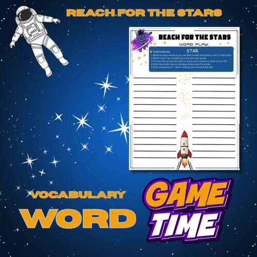 Reach for the Stars Word Game | Vocabulary, Word Building, ELA Warm‑Up, GT