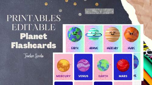 Solar System Planets Colorful Flashcards by TeacherSceeka | TpT