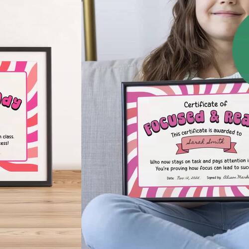 Focused & Ready Certificate of Achievement | Recognition Award Certificate