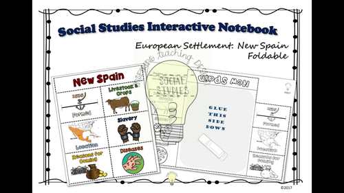 European Settlement: the Colony of New Spain foldable for Interactive ...