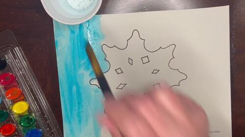 Winter Snowflake Craft Template Winter Snow Poem Writing Snowflake Painting