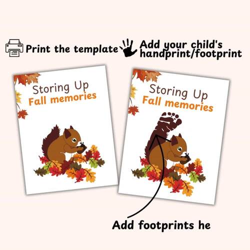 Fall Handprint Squirrel Craft Template | Autumn Activities | Fall ...