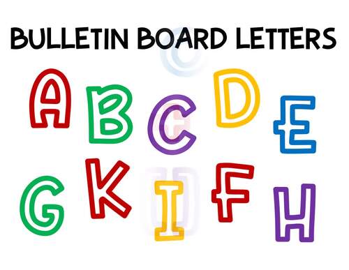 Printable Bright Outlined Bulletin Board Alphabet Letters, Letters Wall ...