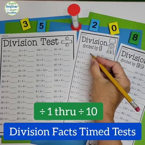 Division Facts Timed Tests: Divided by 1 thru 12 | Division Timed Tests