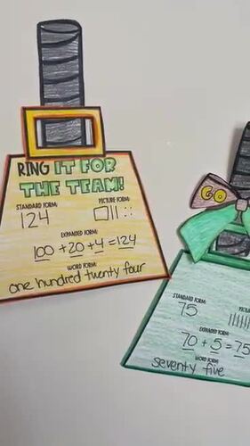 Football Math Place Value Crafts by The Teaching Diva Corner | TPT