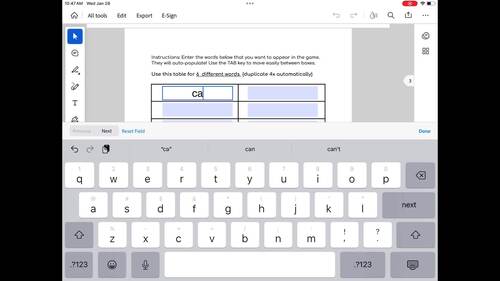 Editable autofill St. Patrick’s Day phonics reading fluency game sight word