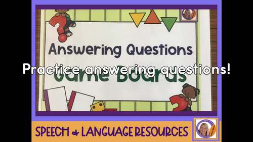 Answering Questions Game Boards for language therapy & social skills ...