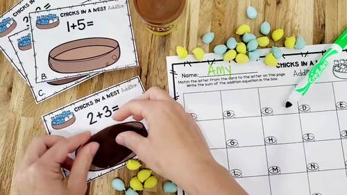 EASTER SPRING Chicks in a Nest Addition to 10 - Centers, Write the room