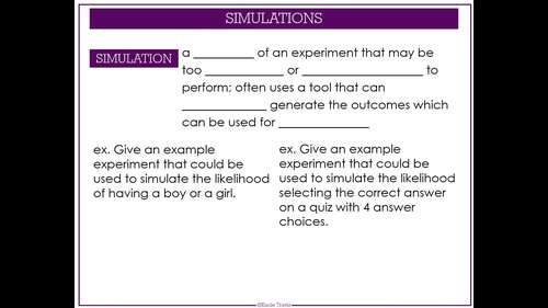 Probability Simulations Teaching PowerPoint 7th Grade Math by Kacie Travis