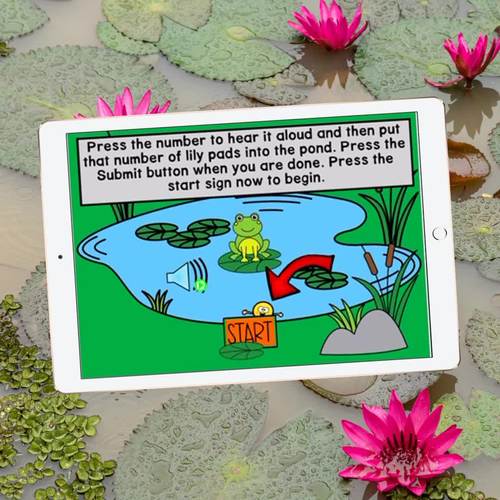Count to 10 | Frogs and lily pads | Boom cards with audio | TPT
