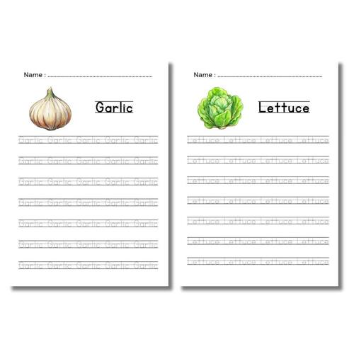 Vegetable Vocabulary Tracing worksheets, Vocabulary worksheets, Tracing ...