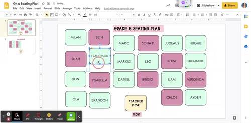 EDITABLE SEATING CHART | DIGITAL| DRAG AND DROP | BACK TO SCHOOL
